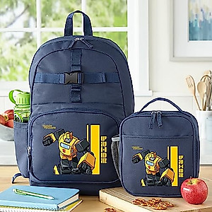 Let's Make Memories Personalized Backpack with Lunch Box (Optional) - TRANSFORMERS - Navy - Bumblebee