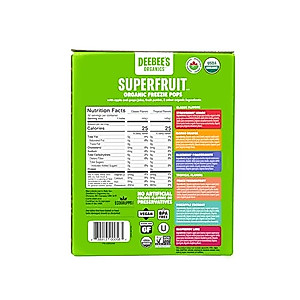 DeeBee's Organics SuperFruit Freezie Pops Variety Pack, No Added Sugars, No Artificial Flavors or Colors (Pack of 50)