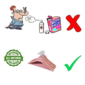 ELONG HOME Cedar Hangers, 12 Pack Sturdy Wooden Hangers with 360 Degree Swivel Hook, Smooth Surface Wood Coat Hangers with Cedar Scent for Refreshing Closet