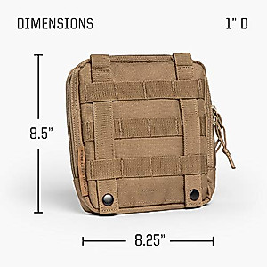 TBG - Utility Pouch for Tactical Diaper Bag 8.5in x 8.25in - MOLLE EDC Pocket (Black)