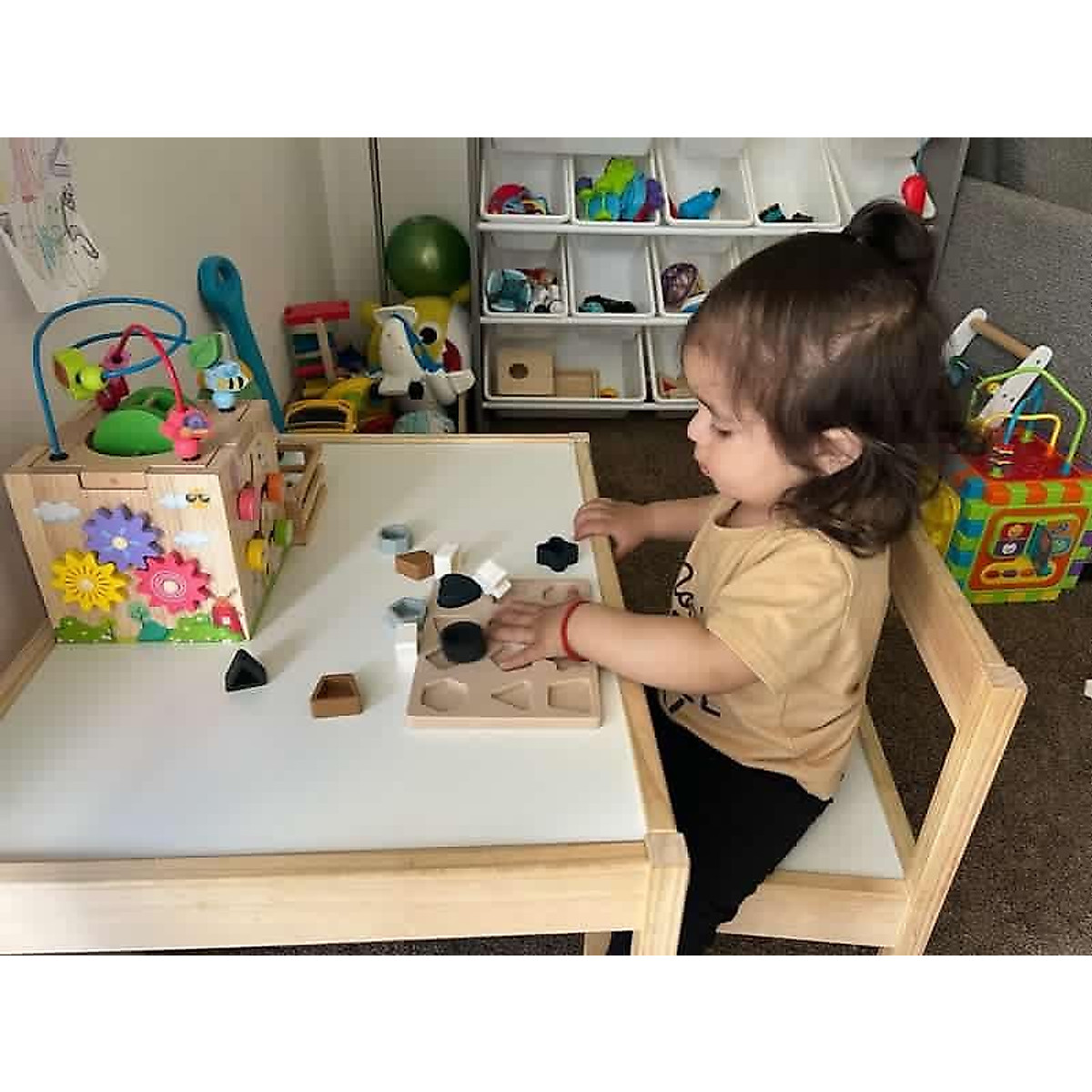 Promise Babe Shape Sorter Puzzles for Toddlers, Silicone Baby Soft Stacking Block Toys Montessori Preschool Shape Learning Puzzle Toy Sensory Teaching Gift for Boys Girls 3+