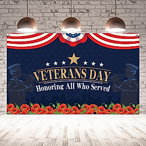 Veterans Day Backdrop Veterans Day Banner Veterans Day Patriotic Decoration and Supplies for Home