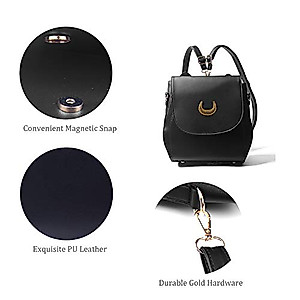 Oweisong Women Moon Sailor Purses and Handbags Cute Cat Anime Backpack Fashion Sparkling Satchel Tote Shoulder Bag