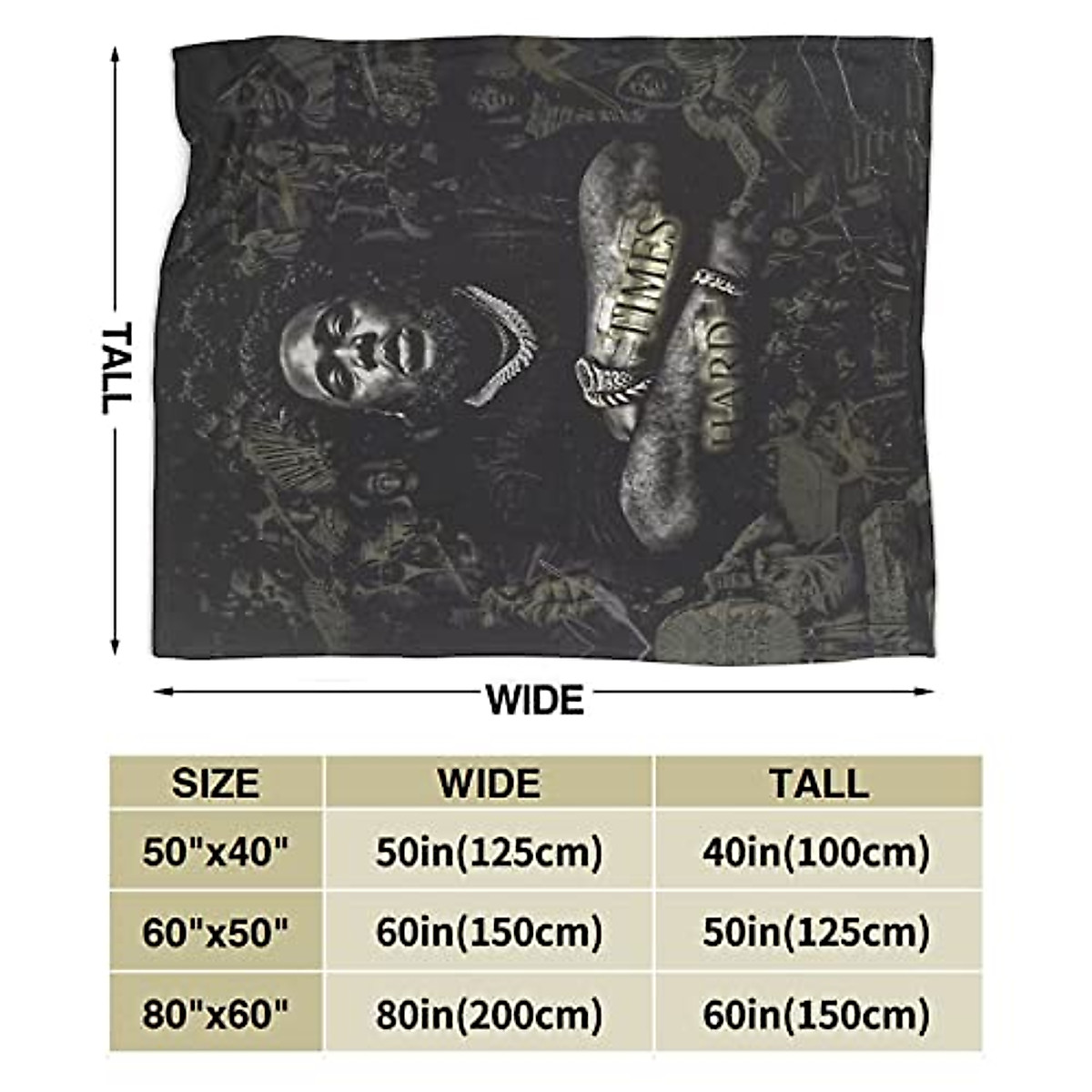 Grassoen Blanket Rod Wave Soft Flannel Blankets Throw Bedding Room Decor Blanket for Bed Sofa 50"x40"