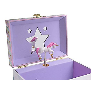 Jewelkeeper Musical Jewelry Box with 2 Pullout Drawers, Glitter Rainbow and Stars Unicorn Design, The Beautiful Dreamer Tune
