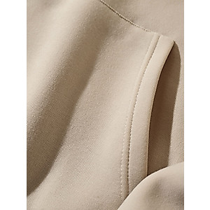 Floerns Men's Letter Graphic Print Lightweight Hoodies Long Sleeve Drawstring Pullover Sweatshirts with Pockets Apricot M