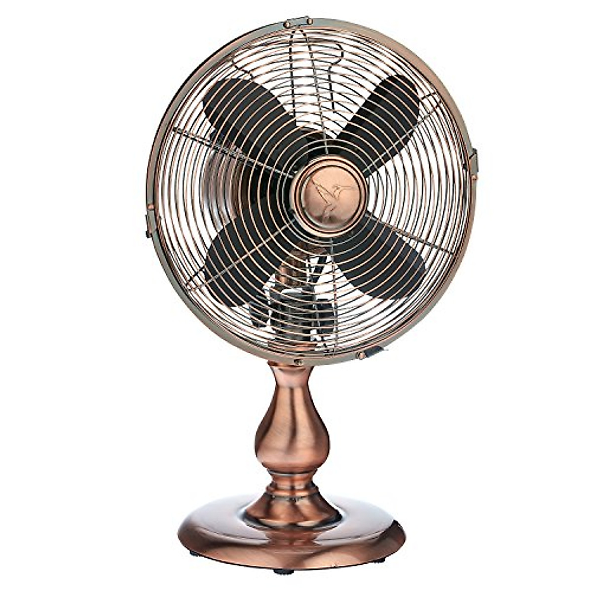 Dynamic Collections Retro Electric Desk Fan Air Circulator for Cooling Your Home, Office, Kitchen, Table, Bedroom - Oscillating Cool Classic Vintage Design (Copper)