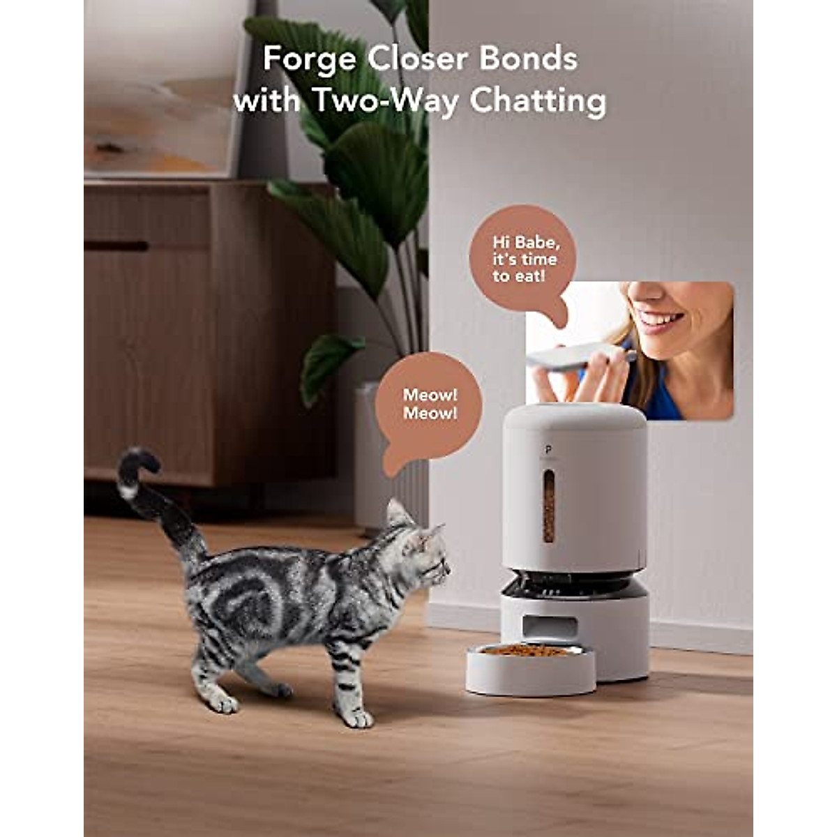 PETLIBRO Automatic Cat Food Dispenser with Camera, 1080P HD Video with Night Vision, 5G WiFi Automatic Cat Feeder with APP 2 Way Audio, Motion & Sound Alerts Pet Feeder for Cat & Dog Single Tray
