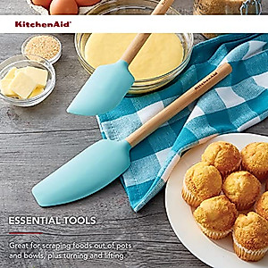 KitchenAid Bamboo Spatula Set, 2-Piece, Aqua Sky 2
