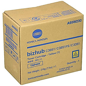 Konica-Minolta TNP-49Y Yellow Toner Cartridge for USE in BIZHUB C3351 C3851FS ES