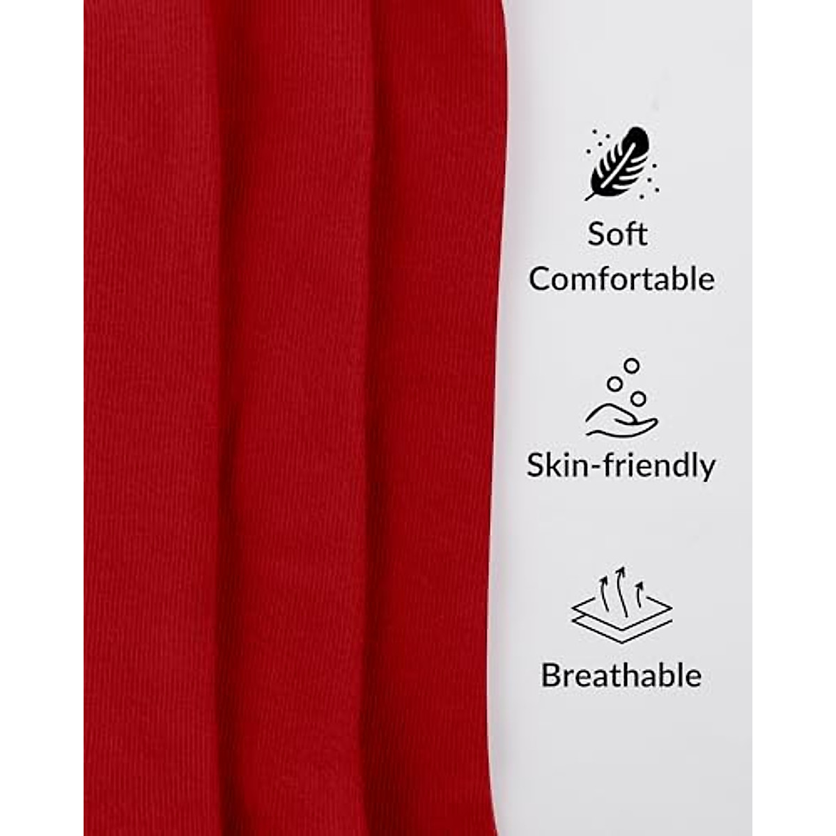 Witwot 3 Pairs Girls Knee High Socks Kids School Uniform Socks Red 6-8 Years