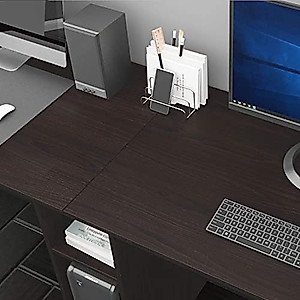 Computer Desk, 78 inches Home Office Desks with Storage Shelves, 2-Tier Student Desk Double Working Desk Simple Desk Rustic Wooden Office Table Work Table for for Home Office Workstation (Black)