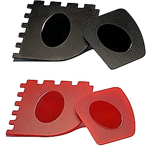 Grill Pan Scrapers Set, FULUWT 4 Pack Sturdy Polycarbonate Plastic Grill Pan Scraper for Cast Iron Skillet, Grill Pans, Frying Pans, Wok, Cookware.