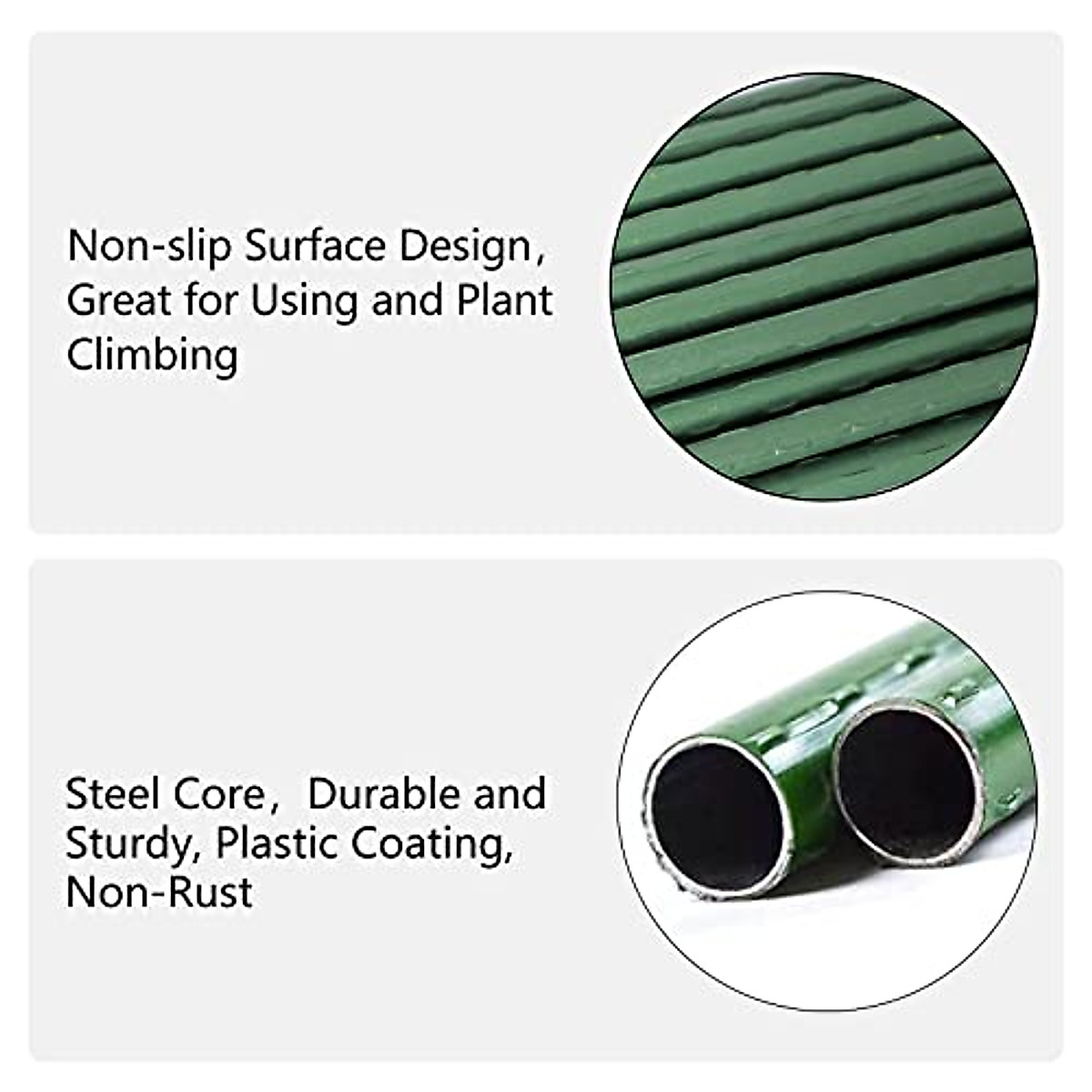 Garden Stakes 36 Inches Plastic Coated Hollow Steel Plant Stakes, Tomato Stakes, Pack of 25