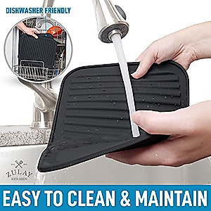 Zulay 2 Pack (9"x12") Silicone Trivets for Hot Pots and Pans - Multi-Purpose & Versatile Trivet Mat - Heat Resistant Silicone Trivet - Durable & Flexible Hot Pads for Kitchen Counter - Black