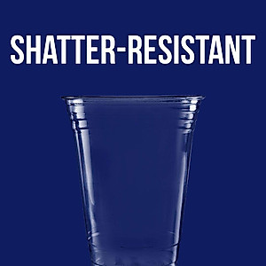 SOLO Cup Company Clear Recycled Plastic Party Cups, 18 Oz, 184 Count