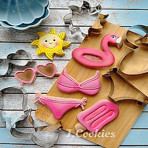 LILIAO Heart Shape Sunglasses Cookie Cutter Summer Beach Fondant Biscuit Cutter - 3.6 x 1.6 inches - Stainless Steel