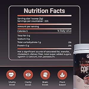 Mr Ros Natural Mushroom Coffee: Feel Your Best - Focus, Energy, Immunity - 7 Adaptogen Blend - 1 lb