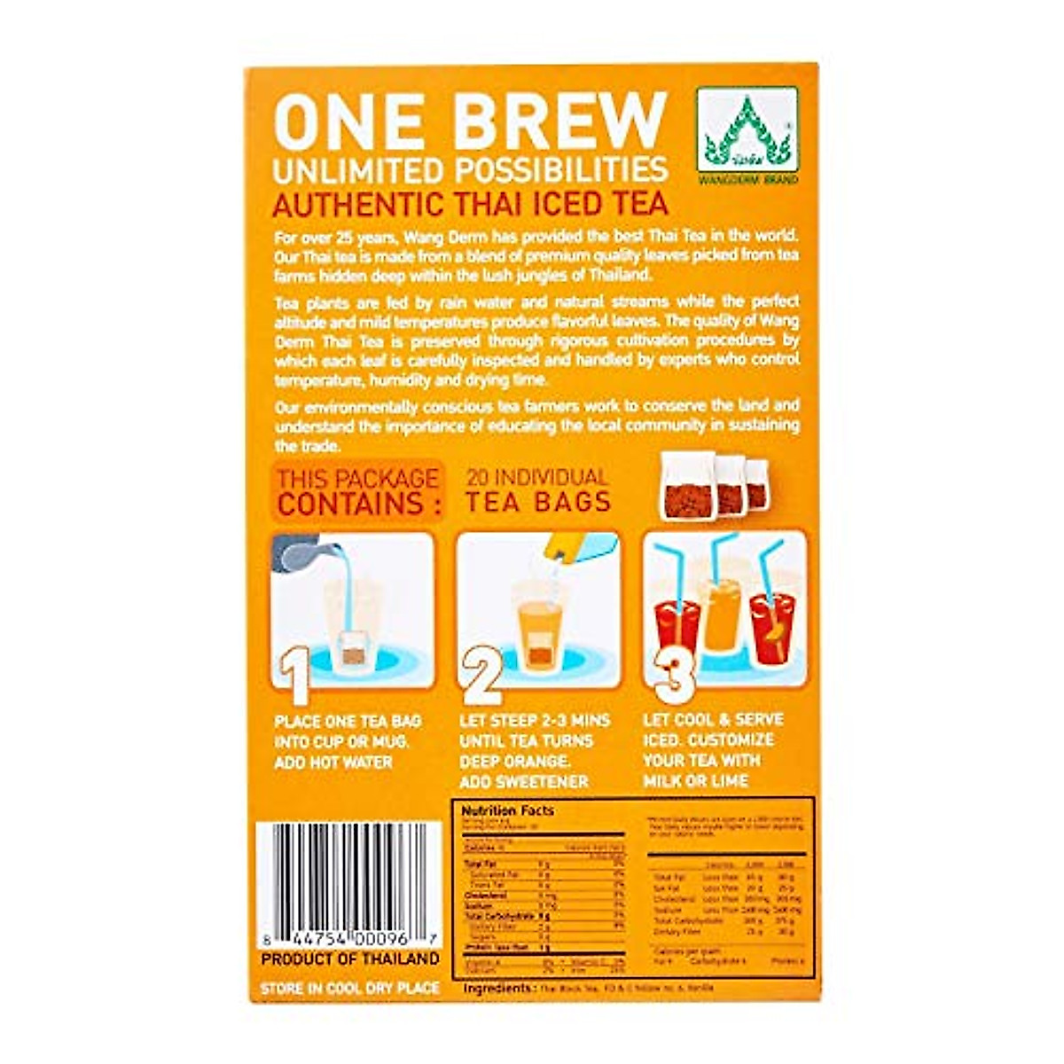 Authentic Thai Iced Tea Flavored Black Tea,23 tea bags