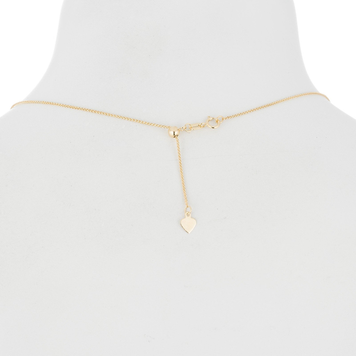 Floreo 10K Yellow Gold Adjustable Wheat Chain Necklace, 24 Inch