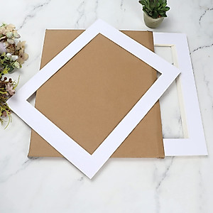 ZBEIVAN 5x7 White Picture Mats with Core Bevel Cut Frame Mattes for 4x6 Pictures- Pack of 12