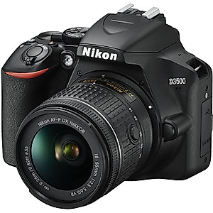 Nikon D3500 24.2MP DSLR Digital Camera with AF-P DX 18-55mm Lens (1590) Deluxe Bundle -Includes- Sandisk 64GB SD Card + Large Camera Bag + Filter Kit + Spare Battery + Telephoto Lens + More