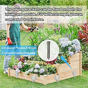 10pcs Sleeper Stakes,Metal Stakes Heavy Duty,Fence Post Repair Stakes Anchors Ground Spikes, Metal Stakes for Ground,Raised Garden Bed,Wooden Garden Edging Border,Driveway,Path Edging