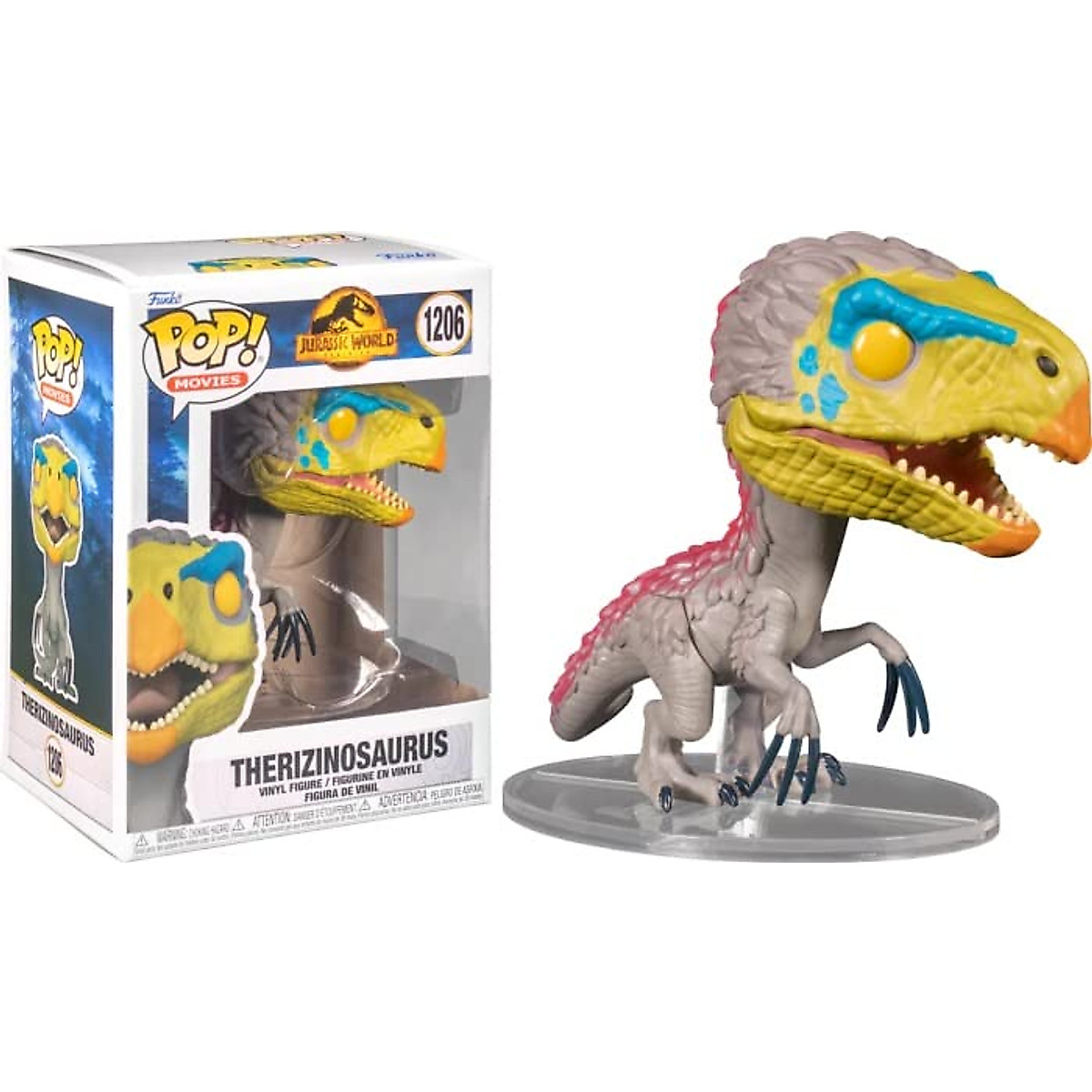 POP Jurassic World Dominion - Therizinosaurus Funko Vinyl Figure (Bundled with Compatible Box Protector Case), Multicolor, 3.75 inches