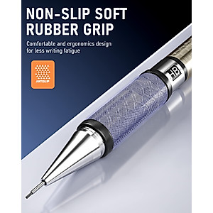 Nicpro 0.5 mm Art Mechanical Pencil Set in Storage Case, 3 PCS Metal Drafting Pencil Lead Pencil with 6 Tube HB Lead Refills, 3 Erasers, 9 PCS Eraser Refills for Artist Writing, Drawing, Sketching