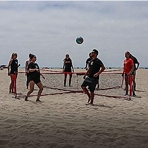 PowerNet Carli Lloyd 4 Way Soccer Tennis Net | Fun New Game to Play at The Park or Beach | Practice and Improve Ball Control Headers and Volleys | 2 Sizes