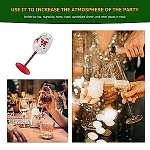 DOITOOL Christmas Goblet Glass Cup Santa Claus and Elk Glass Cups Hand Painted Holiday Wine Glasses Painted Winter Glassware for Home Bar and Nightclub, Xmas Holiday Wineglass Gift