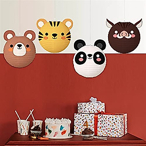 8 pcs Animal Paper Lanterns, VEINARDYL Party Decorations Barnyard Farm Lanterns Party Hanging Lanterns for Kids Baby Shower Western Cowboy Theme Birthday Party Decorations Supplies