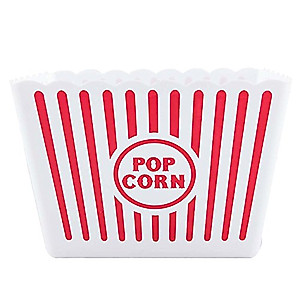Bekith 6 Pack Plastic Open-Top Reusable Popcorn Boxes, Popcorn Containers Bucket Tub for Movie Night, 9" Square x 6" Tall