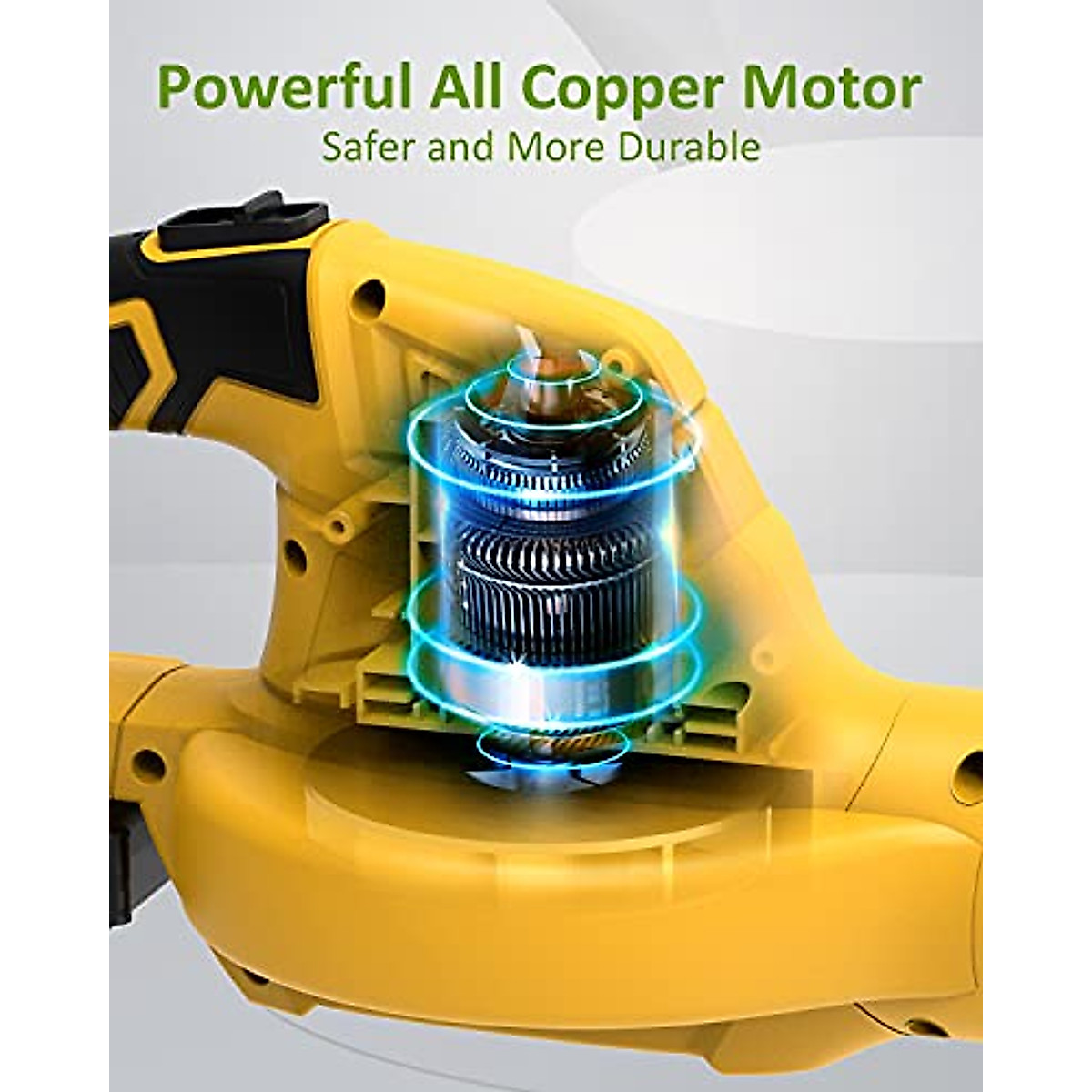 OMOTE Cordless Leaf Blower with Battery & Charger, Low Noise, Lightweight, Easy One-Button Control, Battery Powered, 177 CFM for Blowing Leaves, Lawn Care, Dust & Other Debris