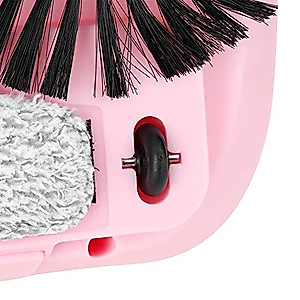 Hand Push Automatic Sweeper Household Hand Push Sweeper Sweeping Machine Mop Broom Dustpan Floor Tools (Pink)