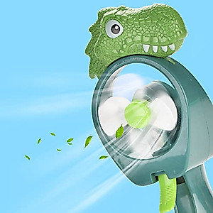 VEAREAR Dinosaur Handheld Fan Misting, Hand Held Portable Fan with Battery Operated, Spray Mister Personal Fan with Water Tank for Stylish Kids Girls Women Men Indoor Outdoor Travelling (Blue)