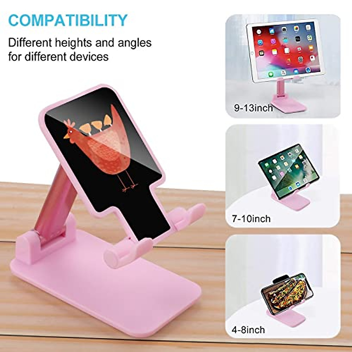 Hen Chicks Foldable Desktop Cell Phone Holder Portable Adjustable Stand for Travel Desk Accessories