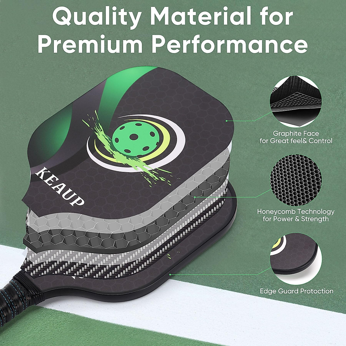 Pickleball Paddles Set of 2 Rackets with 4 Balls and 1 Pickleball Bag Pickle Ball Rackets for Women & Men with Grip Tape Pickleball Set Racquet Lightweight