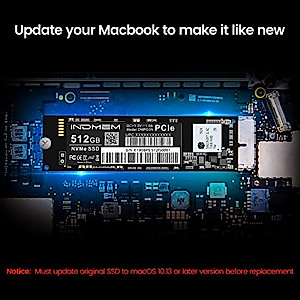INDMEM 512GB NVMe PCIe SSD 3D TLC NAND Flash Hard Drive Disk 512G Only for Late 2013 - Mid 2015 MacBook Pro, Mid 2013-2017 MacBook Air, Late 2013-2017 iMac, Late 2013 Mac Pro, Late 2014 Mac Mini