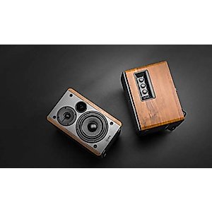 Edifier R1280DB Powered Bluetooth Bookshelf Speakers - Optical Input - Wireless Studio Monitors - 4 Inch Near Field Speaker - 42w RMS - Wood Grain