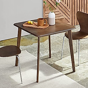 Livinia 3-Piece Dining Table Set, Canberra 28.3" Table (Walnut) Cabin Chair (Walnut) Set for Two