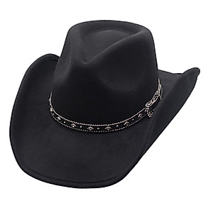 Mens+Wool+Cowboy+Hat+Silverado+Black+Shapeable+Western+Hats+by+Silver+Canyon