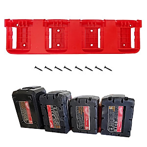 WOLGNKI Plastic Battery Organizer Mount Holder Fit for Milwaukee M18 M12 Battery 1 for 12V and 1 for 18V