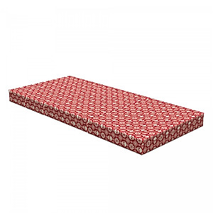 Ambesonne Nordic Foldable Mattress, Needlework Skull Motif, 74.8" x 35.4", Red Beige