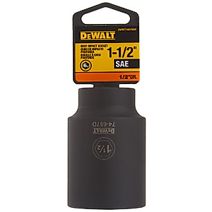 DEWALT Deep Impact Socket, SAE, 1/2-Inch Drive, 1-1/2-Inch, 6-Point (DWMT74657OSP)