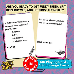 Lyrically Correct Music Trivia Card Game | Multi-Generational Family Gatherings, Adult Game Night and Fun Trivia (80's Mixtape Hip Hop, R&B, Funk and Pop)