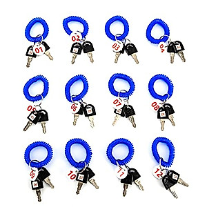 HaroldDol 12 Slots Acrylic Clear Cell Phone Locker Box with Door Locks and Keys, Wall-Mounted Cell Phones Storage Cabinet Pocket Storage Locker Box for Classroom Office (12 Slots)