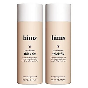 hims thick fix conditioner with niacinamide, locks in moisture and boosts appearance of thicker fuller hair, 2 pack, 6.4oz