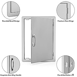 Stanbroil Stainless Steel Single Vertical Access Door, 17-Inch by 24-Inch