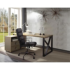 Acme Jennavieve Rectangle Writing Desk with Metal Base in Gold Aluminum